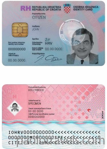 Croatia ID card PSD template - psdstores
