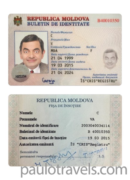 Moldova ID card version 2 PSD template - psdstores