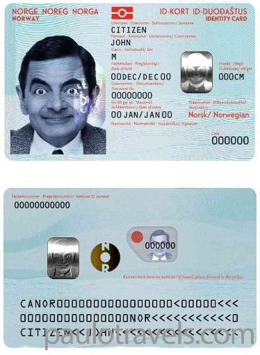 Norway ID card PSD template - psdstores
