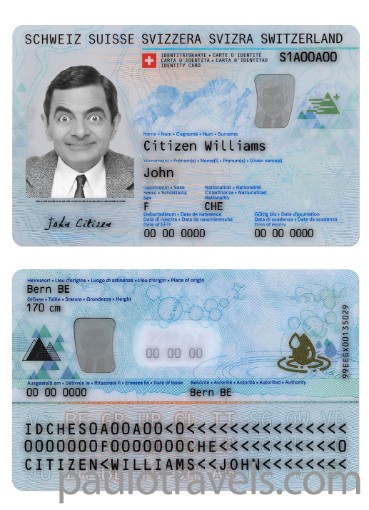Switzerland ID card PSD template - psdstores