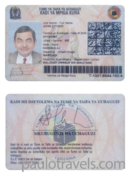 Tanzania ID card PSD template - psdstores